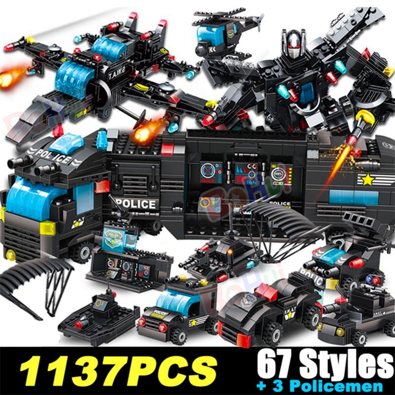 New 1000+PCS City Police Station Car Headquarters Building Blocks Truck ...