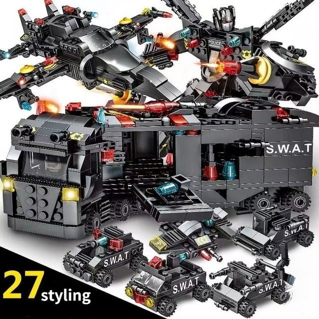 New 1000+PCS City Police Station Car Headquarters Building Blocks Truck ...