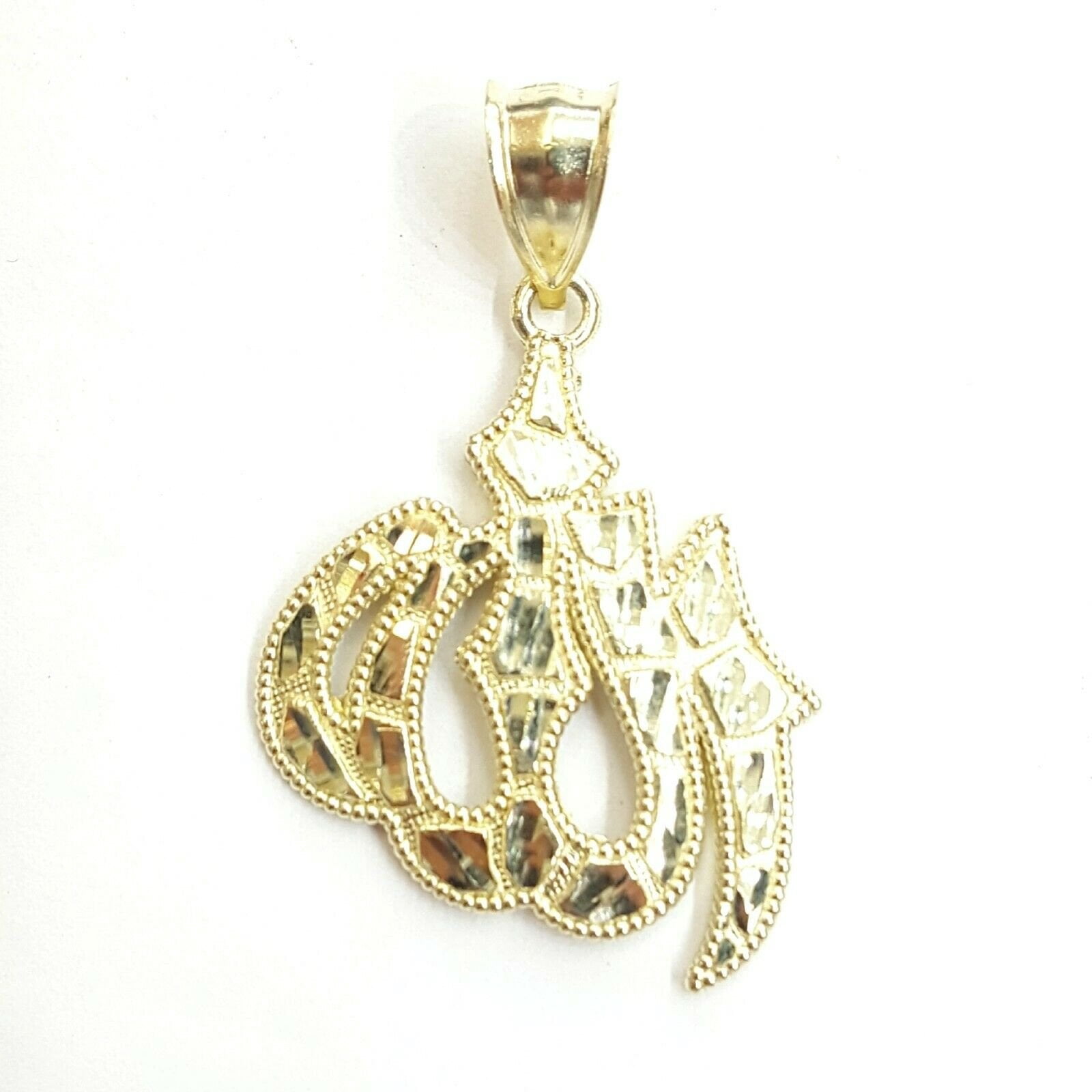 New 10K Yellow Gold Nugget Allah Islamic God Pendant Charm religious ...