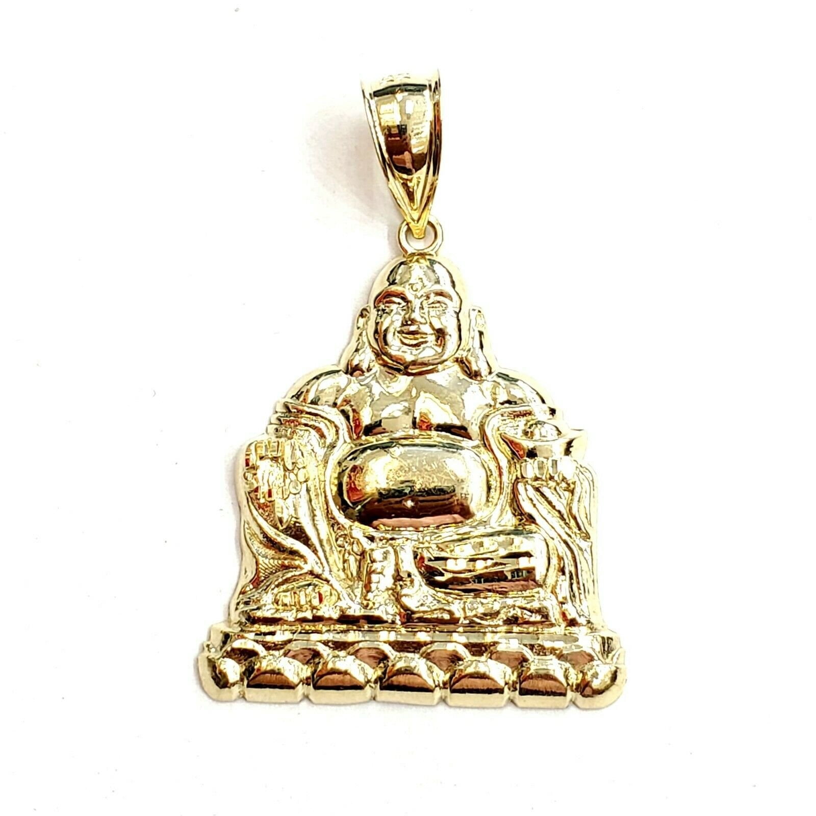 New 10k yellow gold buddha Buda Buddah pendant charm fine religious ...