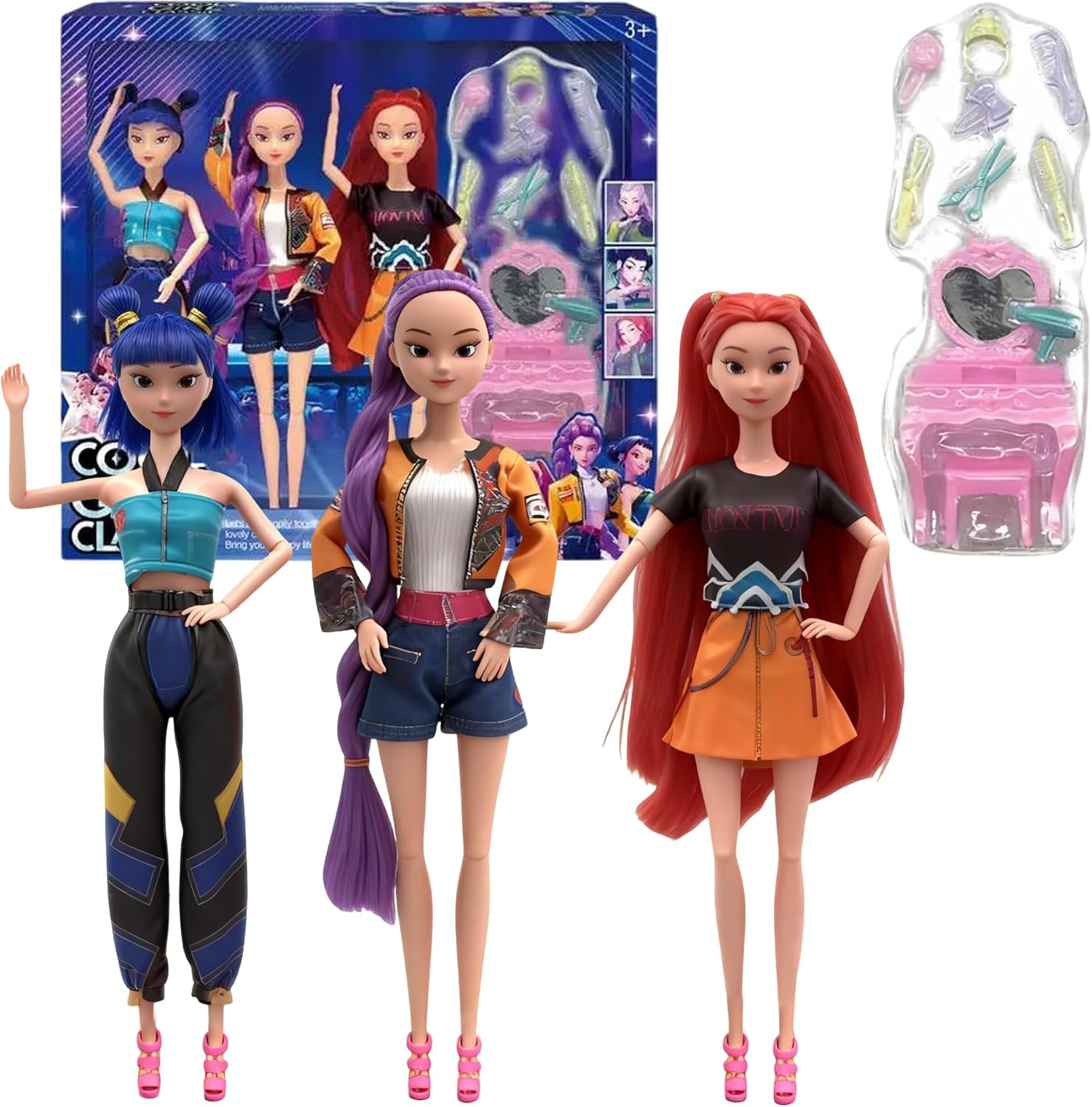 New 11.5'' Kp+Op Dem+on Hun+ters Doll & Accessories Sets, Perfect ...