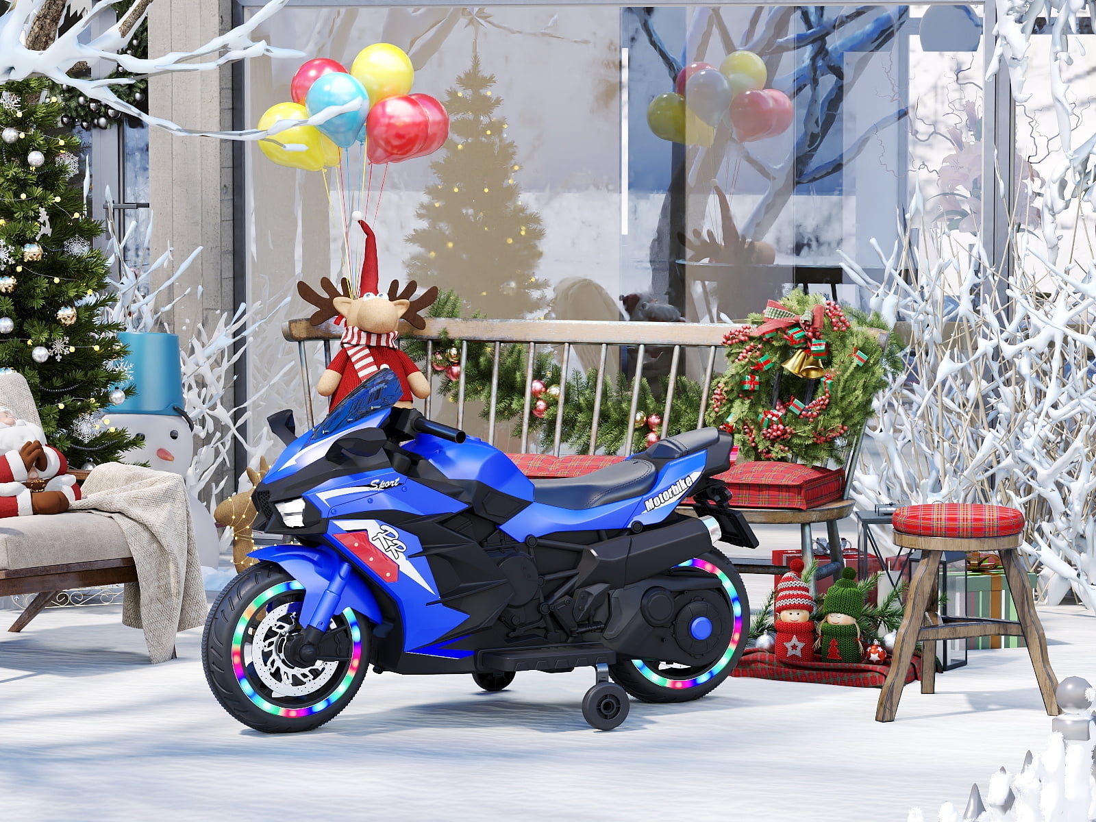 Kids' Electric 12V 9A Battery Operated Motorized Bike with Light Wheels ...