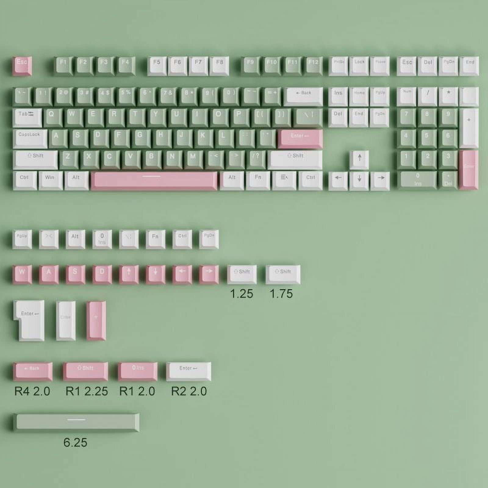 New 134 keys Lotus PBT OEM keycaps ersonalized girls Key cap set green ...