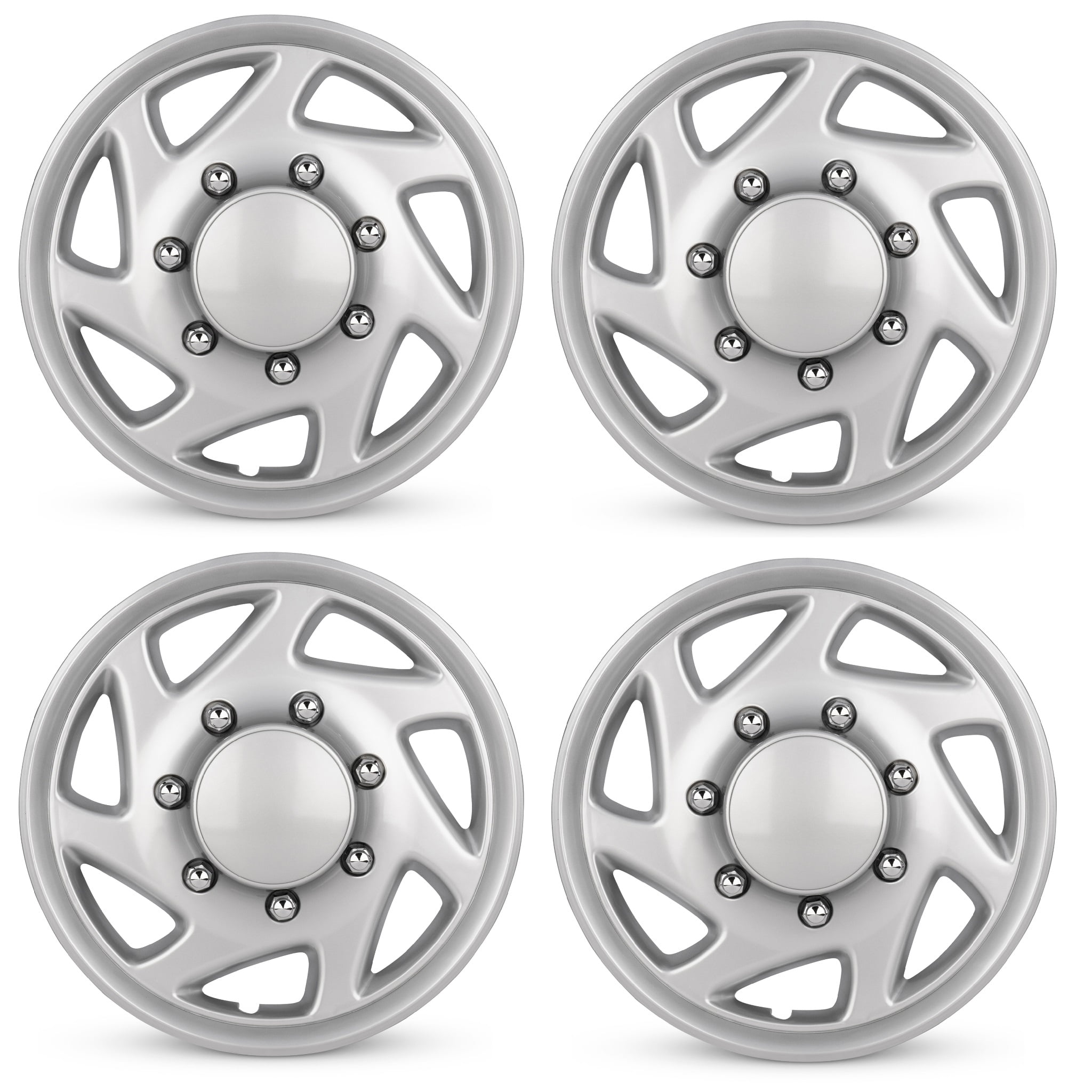New 16 Inch Hubcaps For 1995-2011 Ford E350 - Set of 4 Silver - Wheel ...