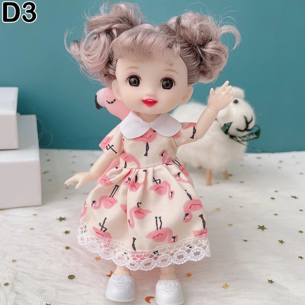 New 16 cm BJD Mini Doll 13 Movable Joint Girl Baby 3D Big Eyes ...