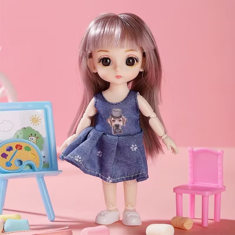 New 17cm Doll Set for Ages 4 and Up, Toys with Movable Joints, Set of ...