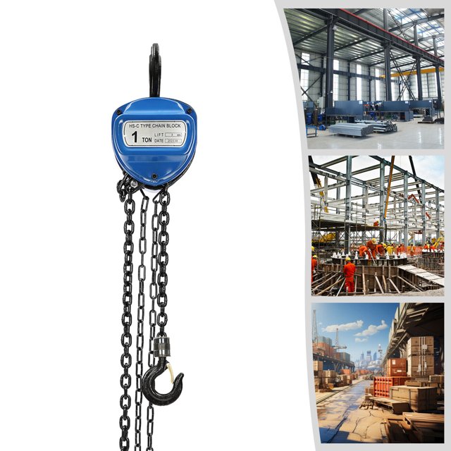 New 1T Chain Hoist 10FT Puller Block Fall Chain Lift Hand Tool W/ 360 ...