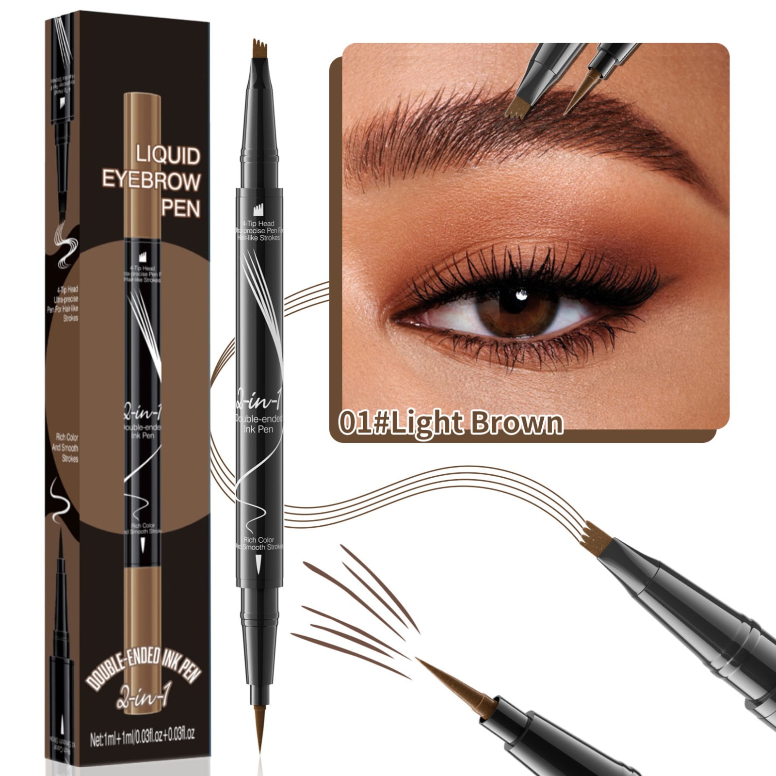 New！ 2 in 1 Eyebrow Microblading Pen 2024 New Microblading Eyebrow Pen ...