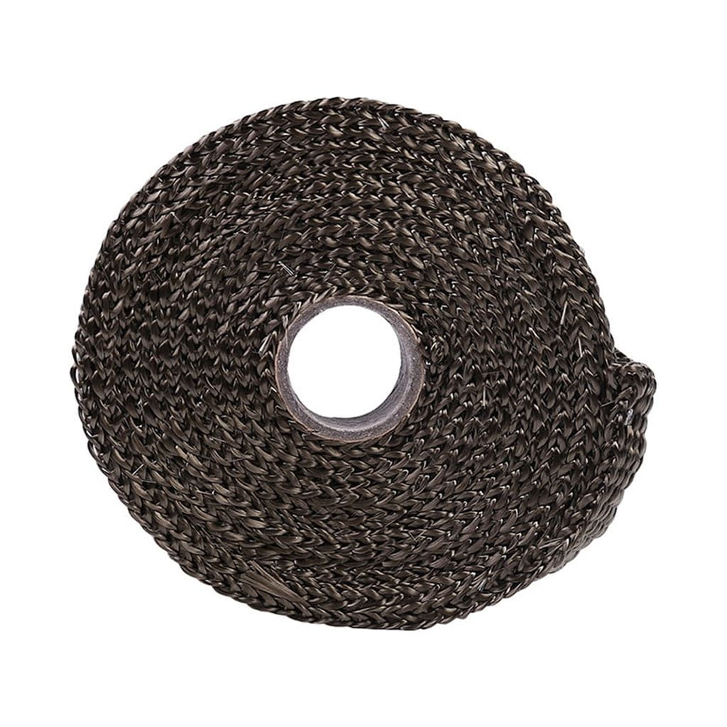New 2.5CM 5M Roll Fiberglass Exhaust Header Pipe Heat Wrap Tape + 4 ...
