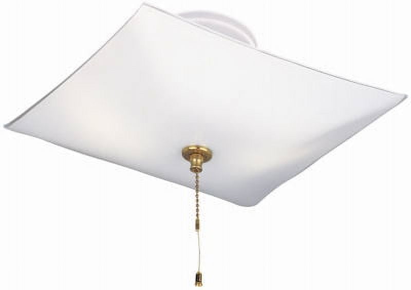 New 2 Light Semi-Flush Mount Ceiling Fixture Pull Chain White Finish ...