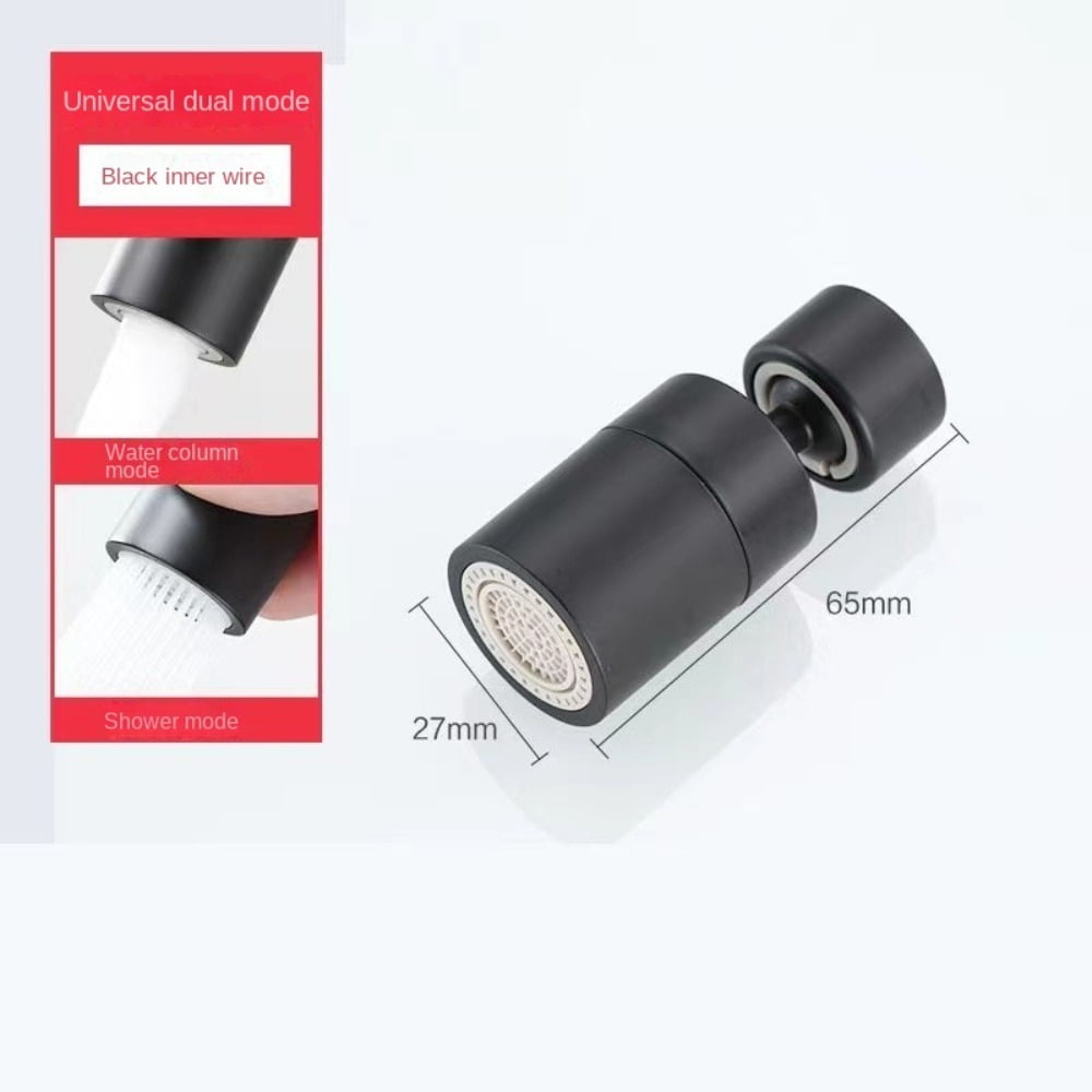 360掳 Rotary Water Faucet Aerator New 2 Mode Splashback Tap Nozzle Sink ...