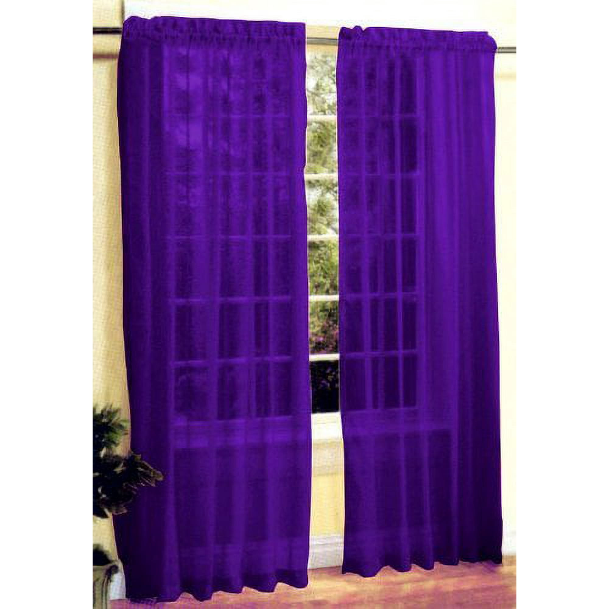 Dark Purple Sheer Curtains