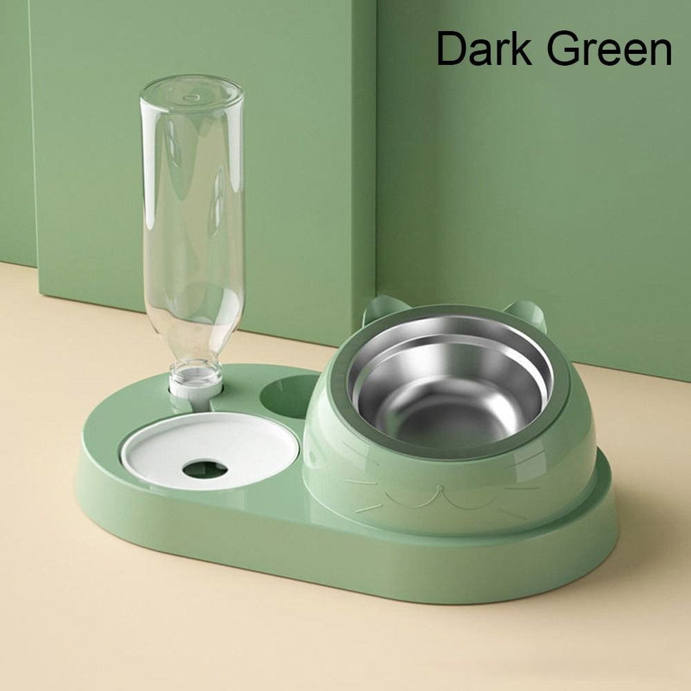 New 2-in-1 Cat Bowl Water Dispenser Automatic Water Storage Pet Dog Cat ...