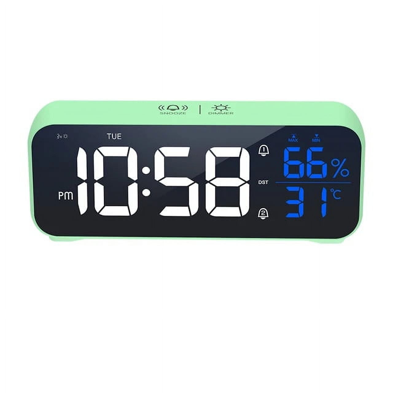 Alarm Clock Temperature Humidity Voice Control/Alaways On Table Clock ...