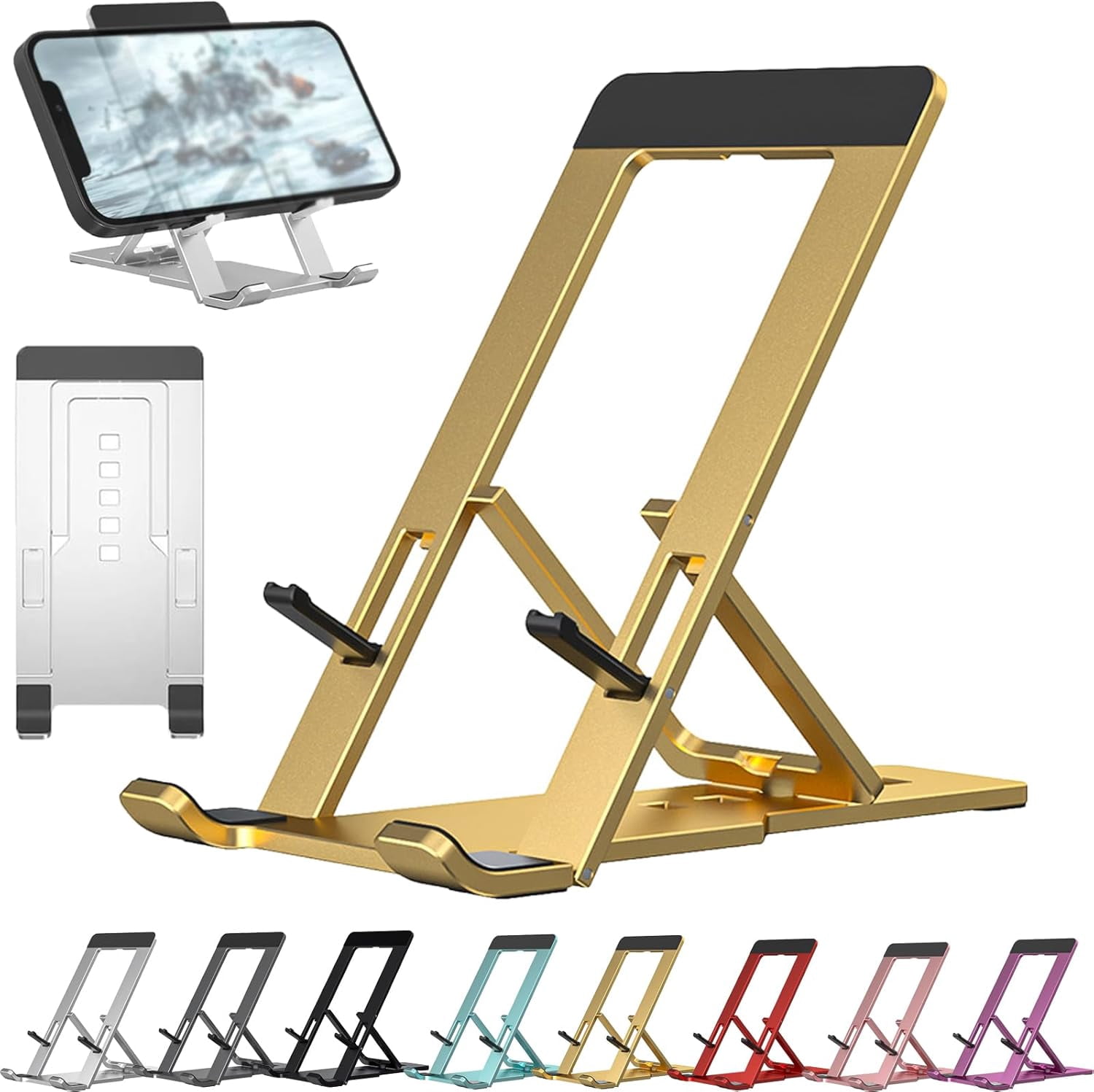 New 2024 Fashion Folding Bracket for Phone, Foldable Aluminum Desktop ...