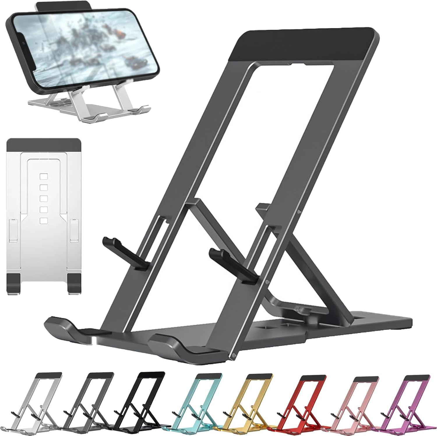 New 2024 Fashion Folding Bracket for Phone, Foldable Aluminum Desktop ...