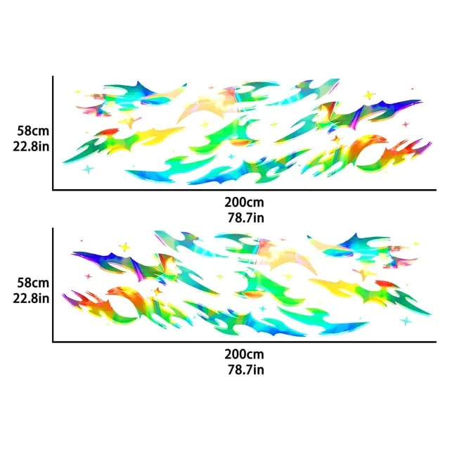 For Flame Car Body Sticker Anime Itasha Vinyl Car Side Decal Sticker ...