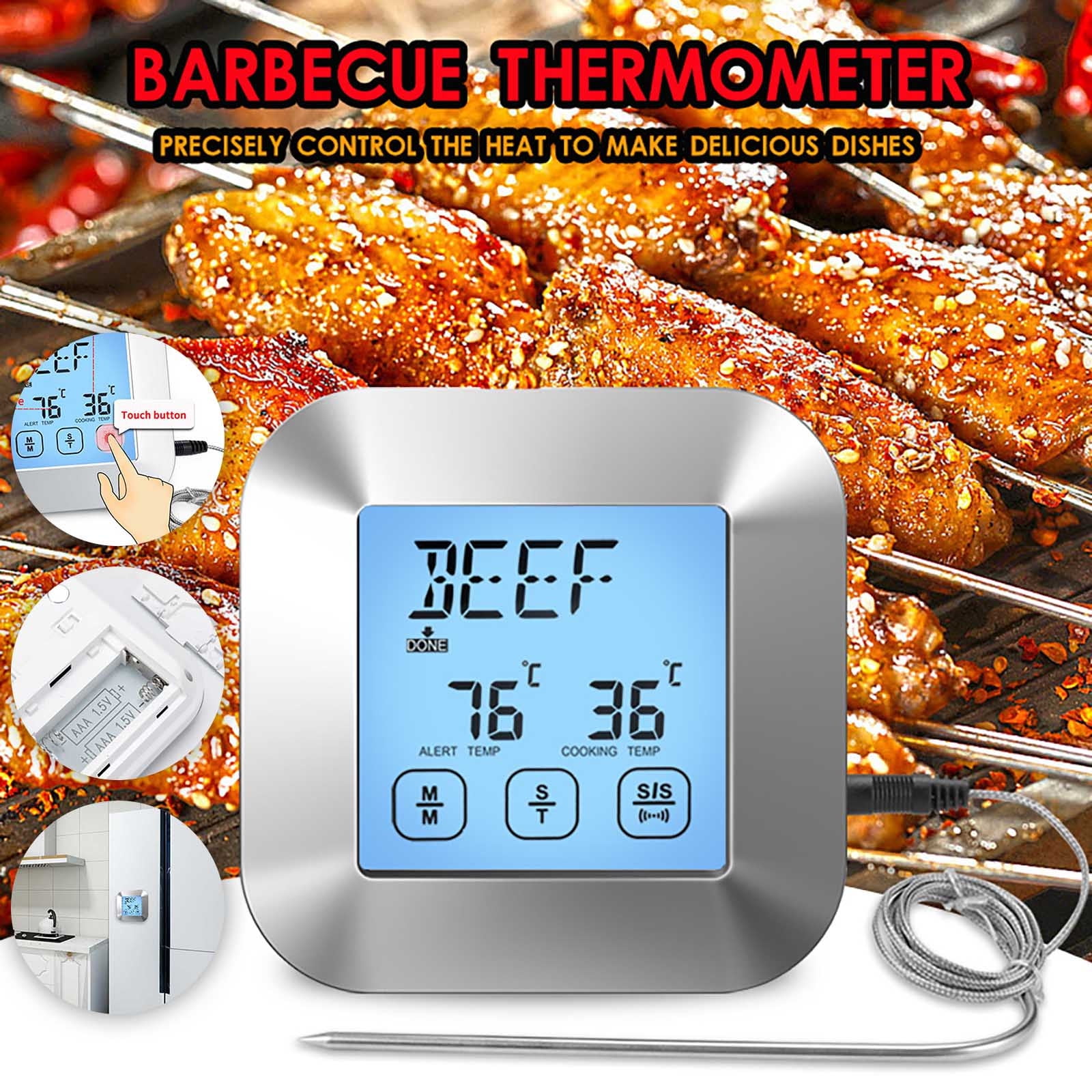 New 2024 Thermometers Clearance Electronic Screen Kitchen Meaty Food ...