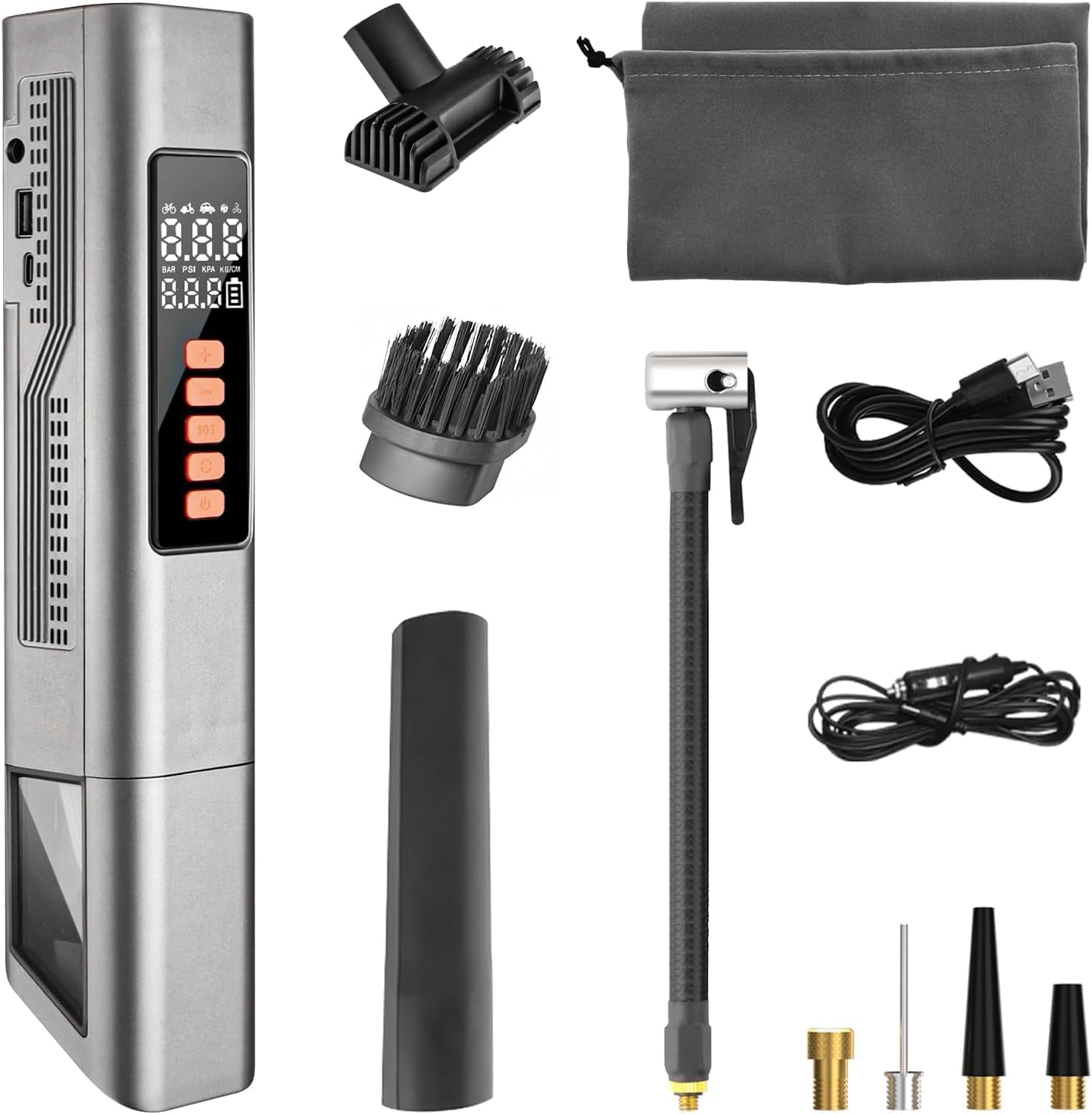 New 2024 Tire Inflator Portable Air Compressor - 180PSI, 4000mAh ...
