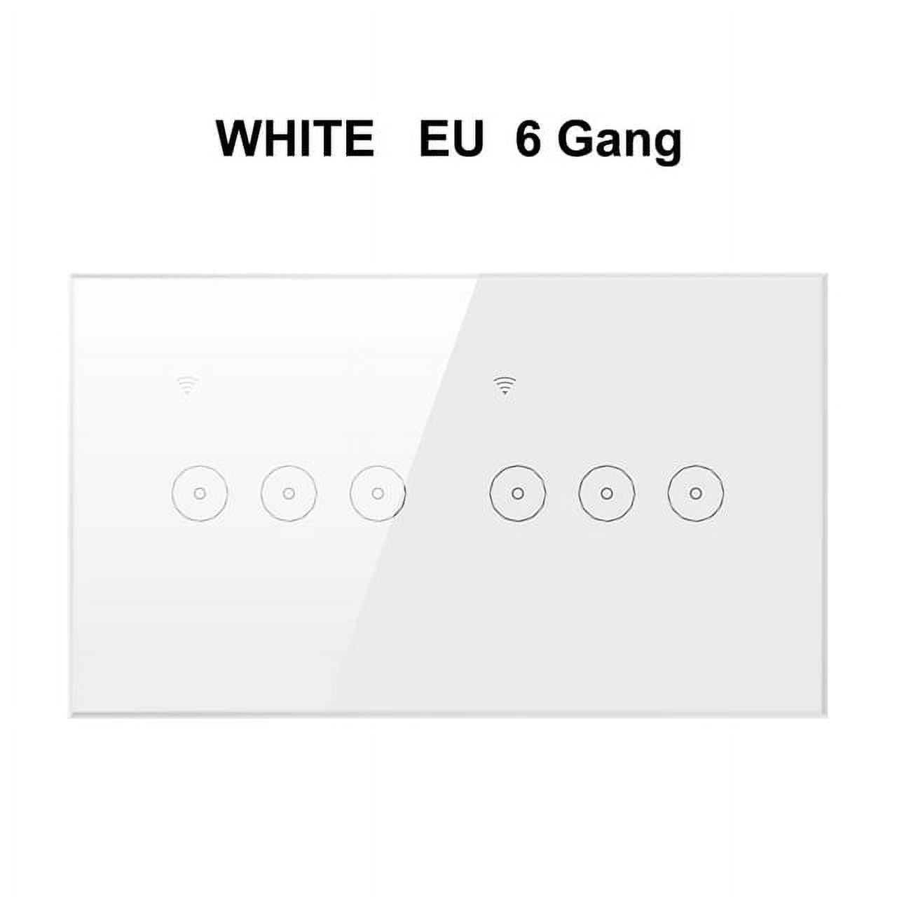 New 2024 Wireless Remote Wall Smart Light Touch Switch EU 4/5/6 Gang ...