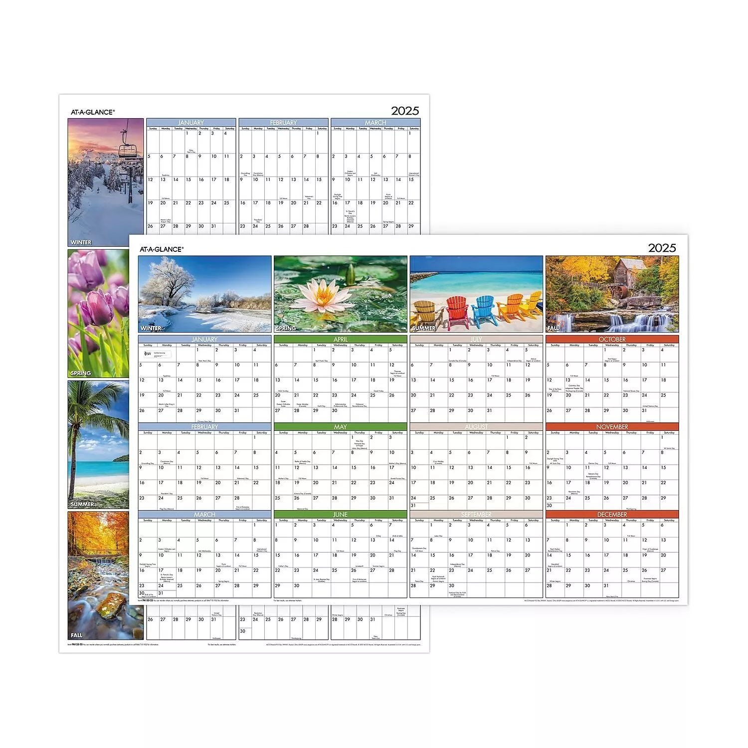 New 2025 AT-A-GLANCE Seasons in Bloom 36" x 24" Yearly Wall Calendar ...