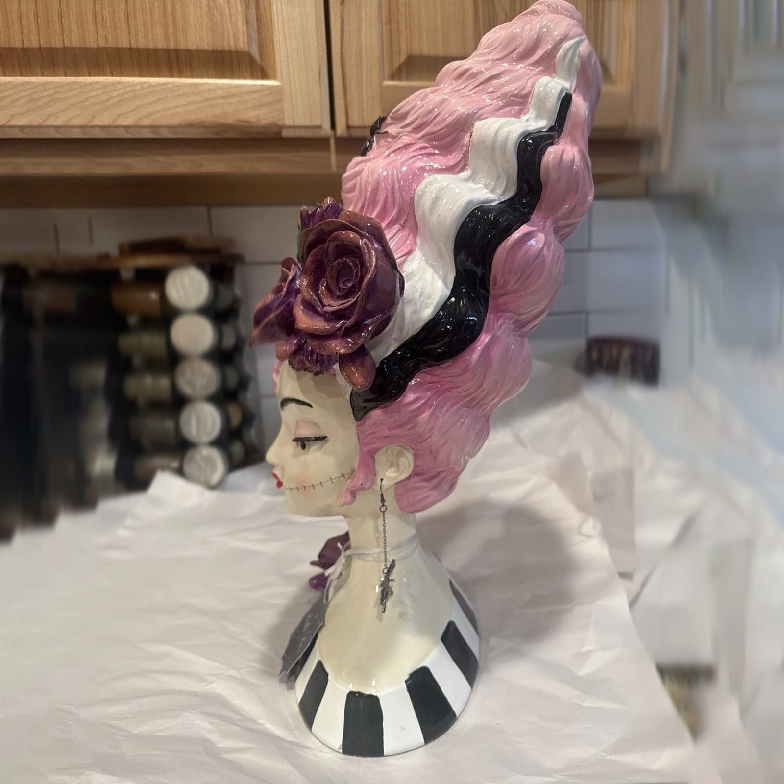 New 2025 Bella Lux Retro Pink Frankenstein Bride Statue Halloween 9.84 ...