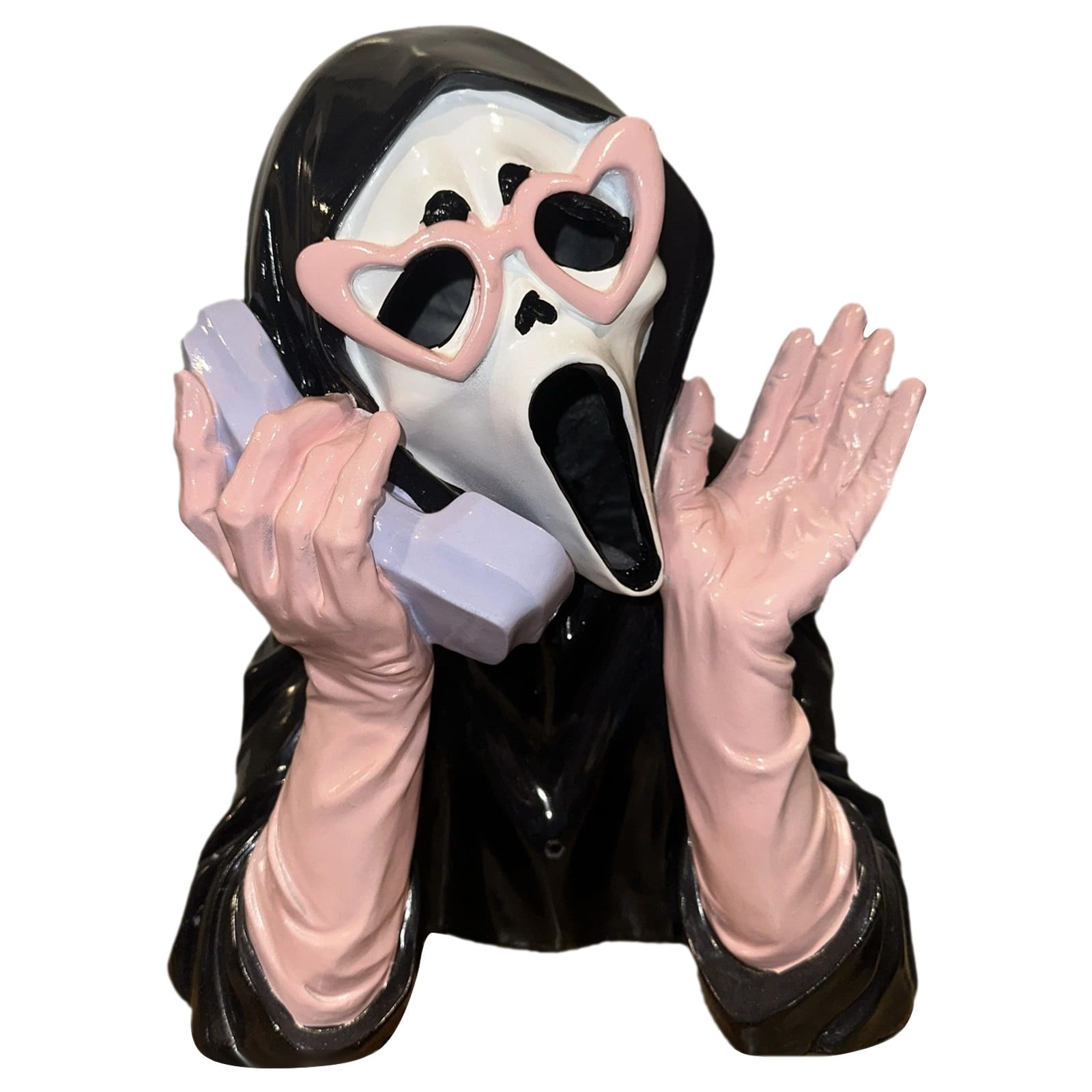 🎉 New 2025！Halloween Ghoulish girl Scream Ghost on Phone pink/black ...