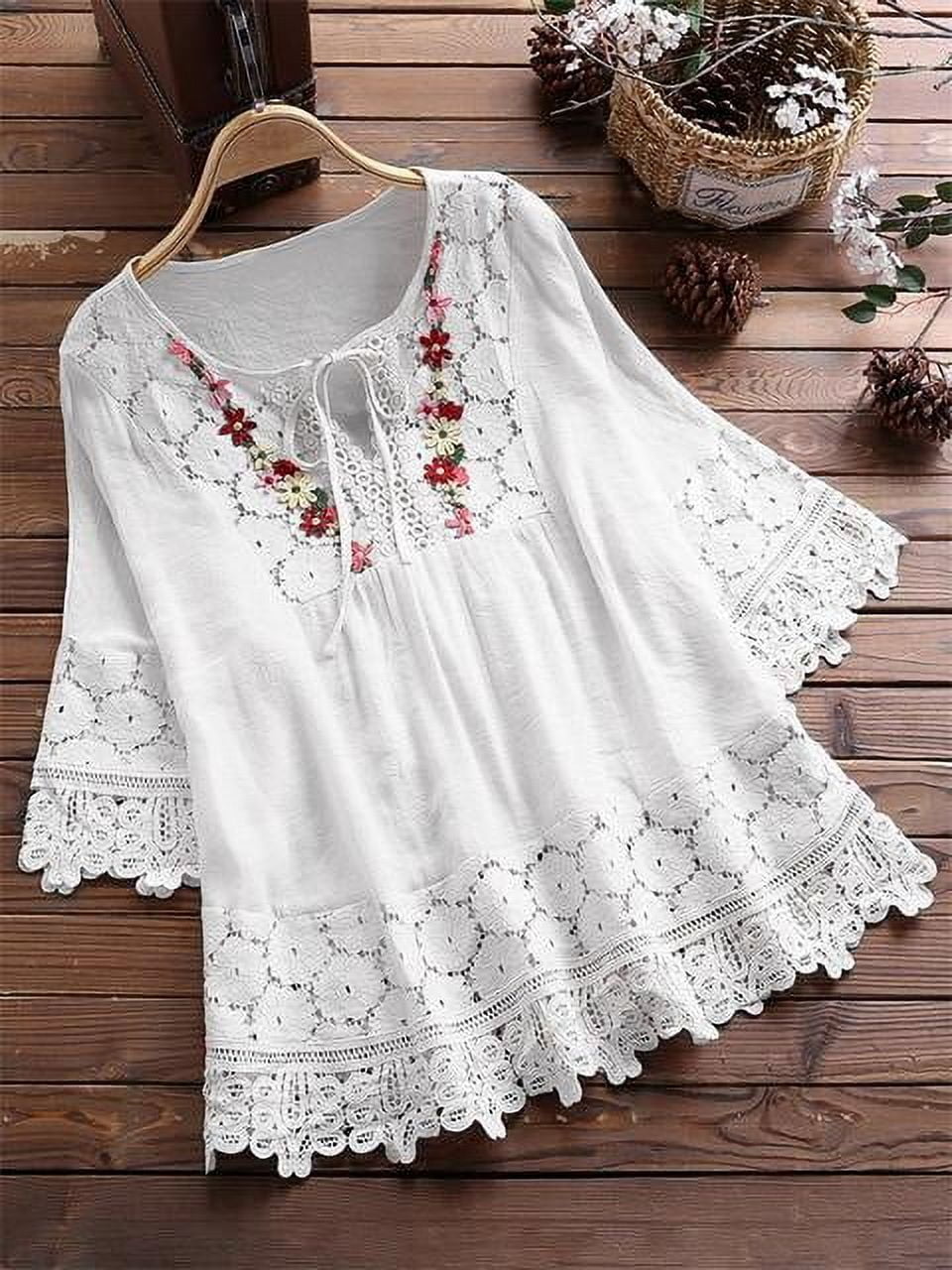 New 2025 summer cotton and linen splicing lace lace temperament ...