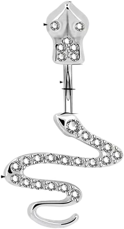 New 2026 8-14Mm 14G Titanium Curved Barbell Snake Belly Button Ring ...