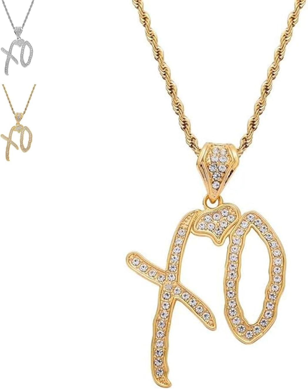 New 2026 Hip Hop Xo Letter Pendant Necklace, Cubic Zirconia Chain ...