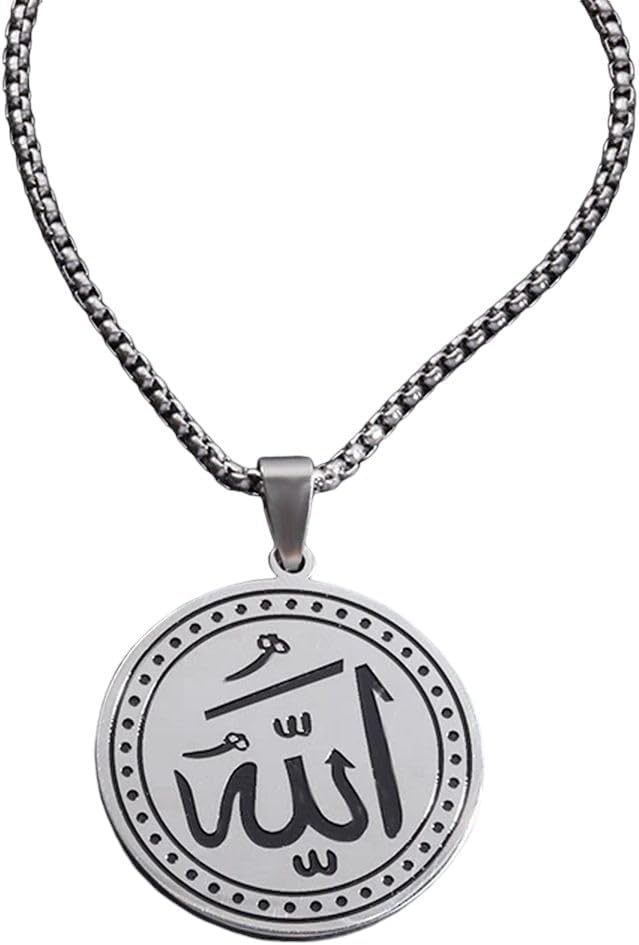 New 2026 Unisex Stainless Steel Muslim Arabic Round Quran Pendant ...