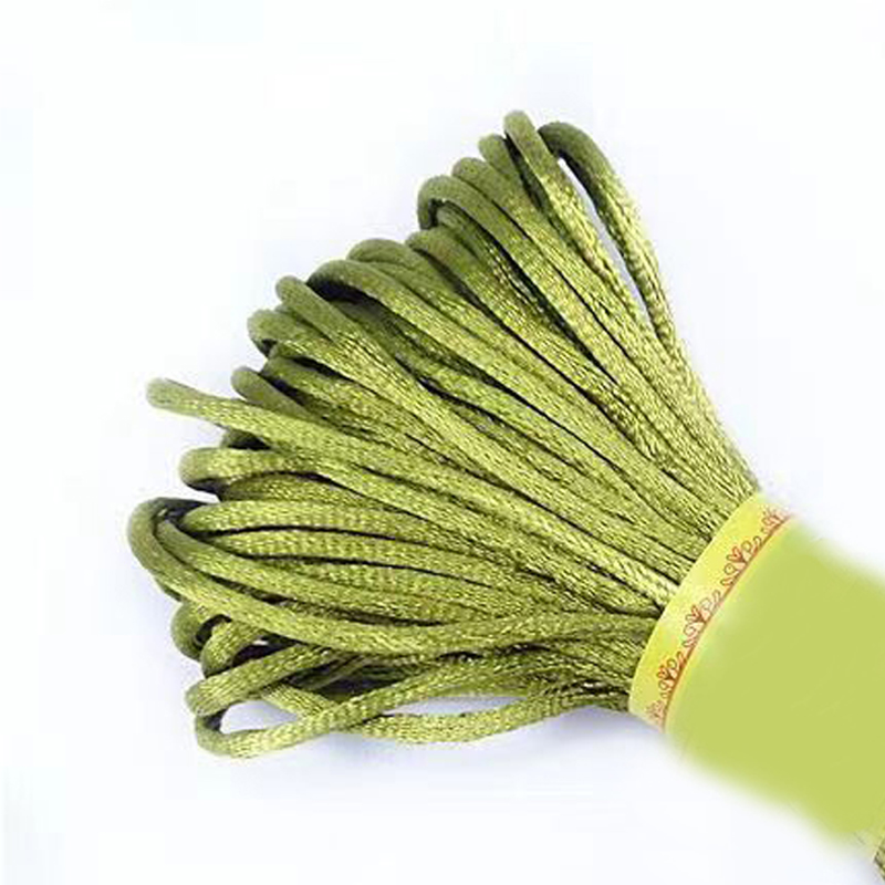 New 20m/Roll 2-2.5mm Chinese Knotted Threads Rope Rattail Satin Macrame ...