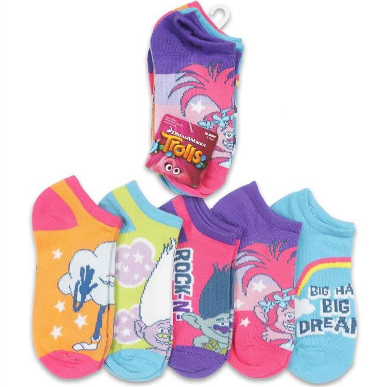 New 219037 5 Pack 6-8 1 / 2 Trolls Socks (60-Pack) Apparel Cheap ...