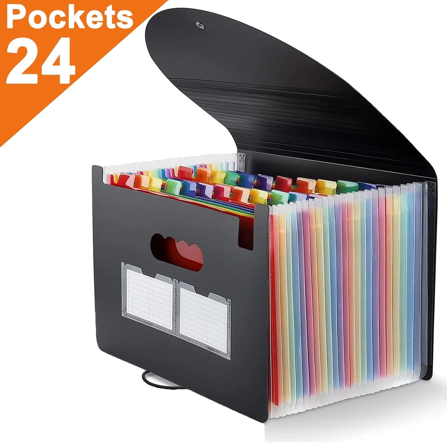 New 24 Pockets Accordion File Organizer, Freestanding File Paper Folder ...