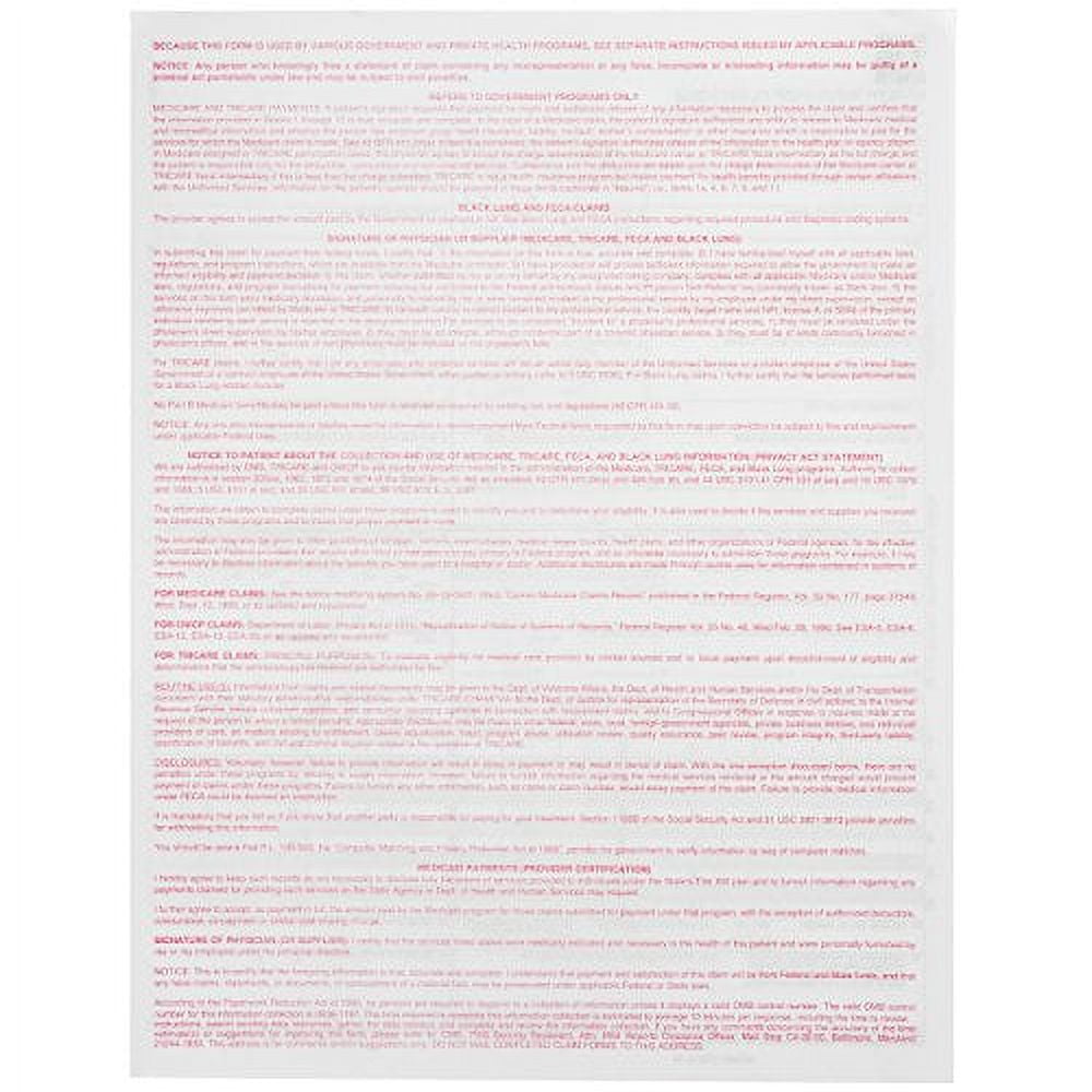 2500 CMS 1500 Claim Forms – HCFA 02/2012 Version (OMB-0938-1197 ...