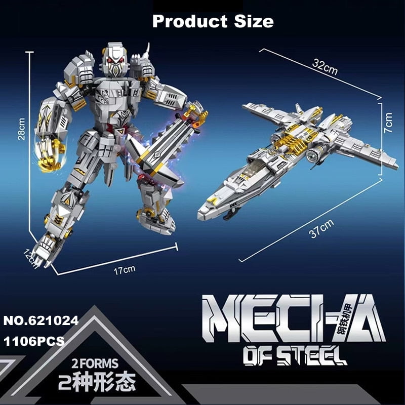 New 2in1 Transformer Building Blocks Robot Deformation Large Steel