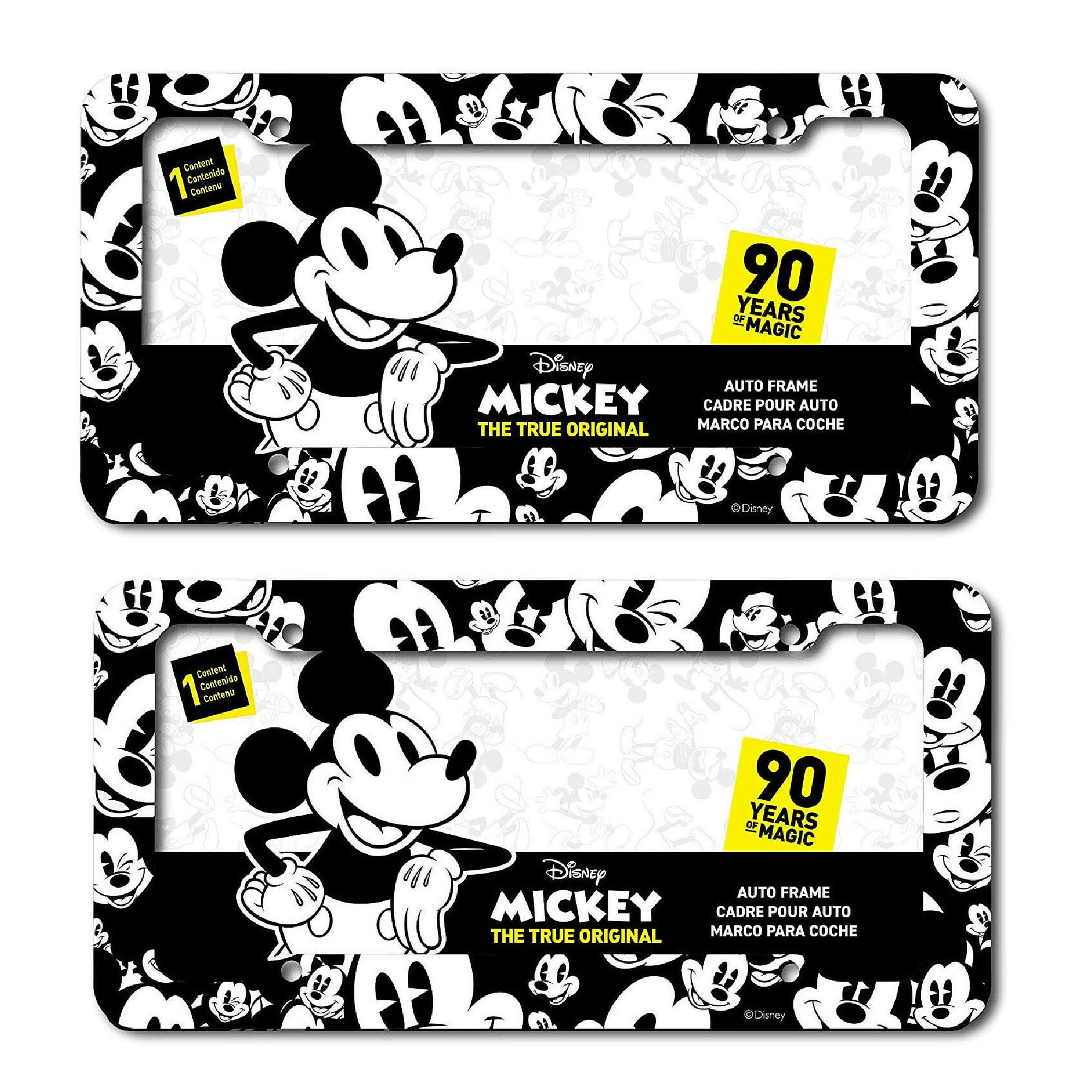 New 2pc Set Walt Disney Mickey Mouse Expression Car Truck License Plate ...