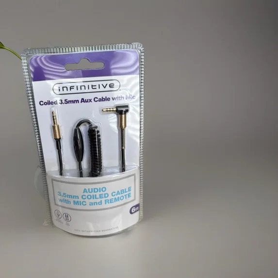 New 3.5Mm Audio Jack L Cord Universal Headphone Aux Mic Control Talk ...