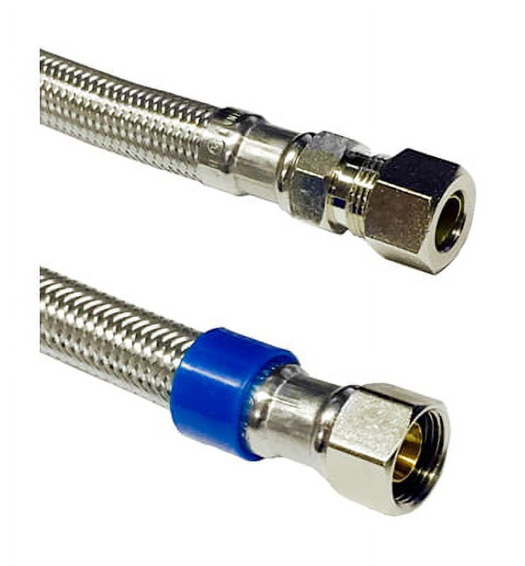 New 3/8" Female Compression x 3/8" Male Compression x 20" Stainless ...