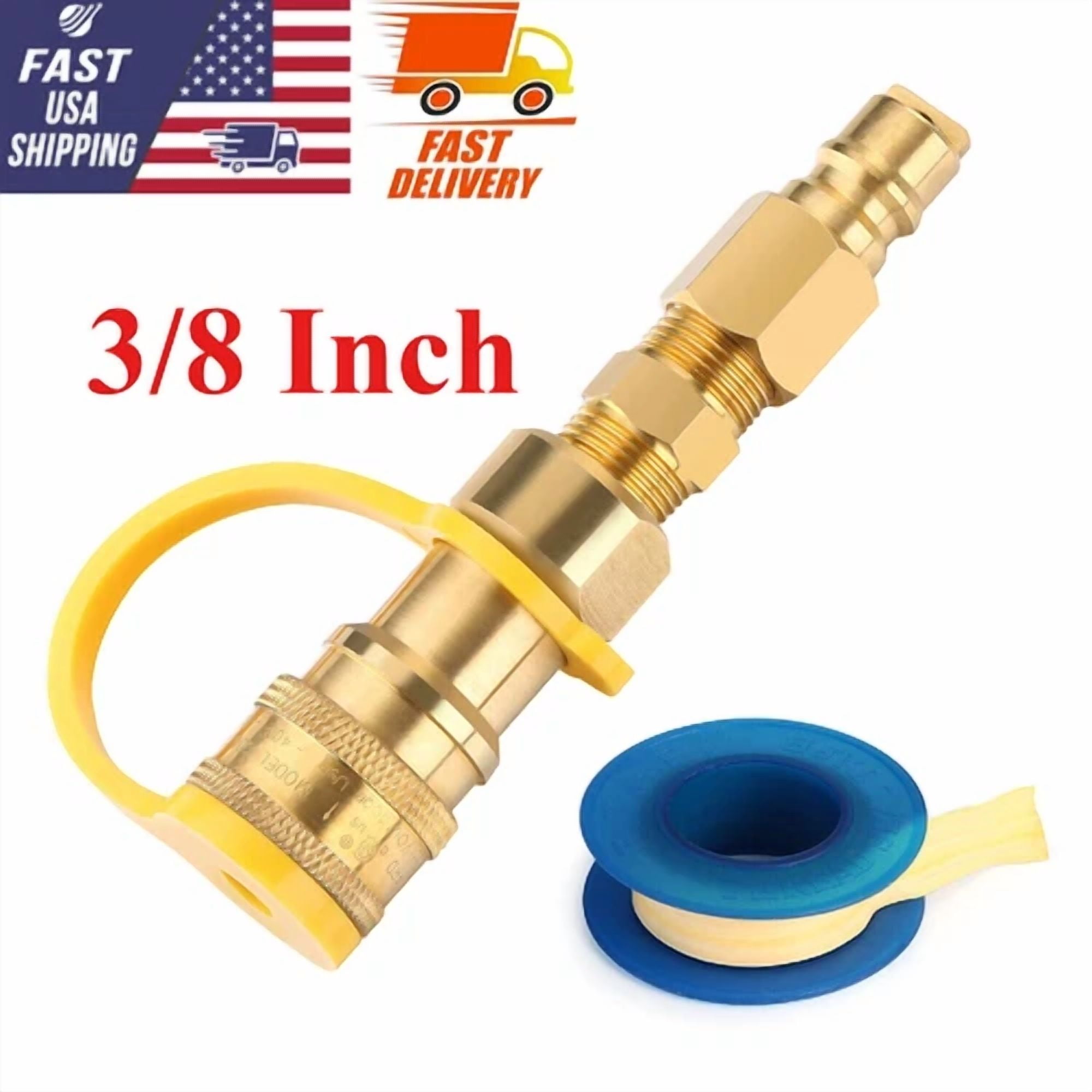 New 3/8 In Quick Connect Lp Propane Hose Natural Gas Disconnect Bbq ...