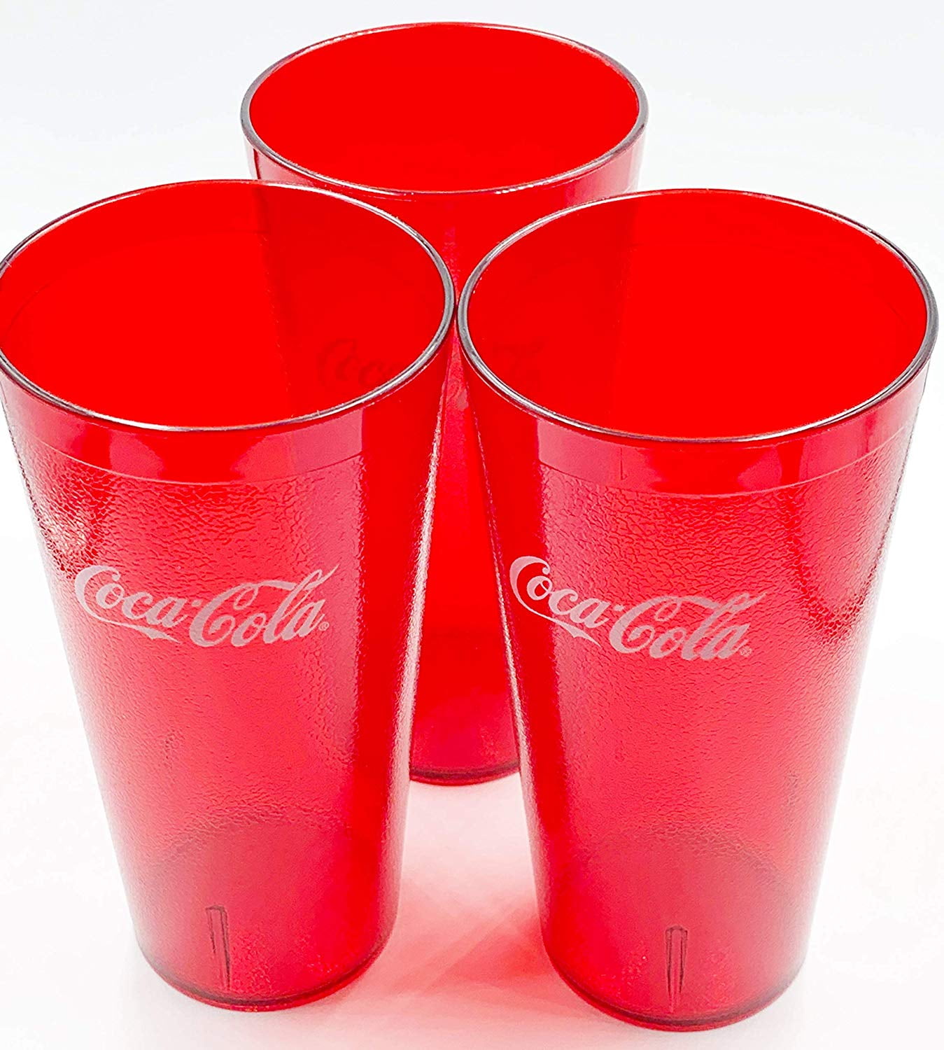 New (3) Coke Coca Cola Restaurant Red Plastic Tumblers Cups 20 oz ...