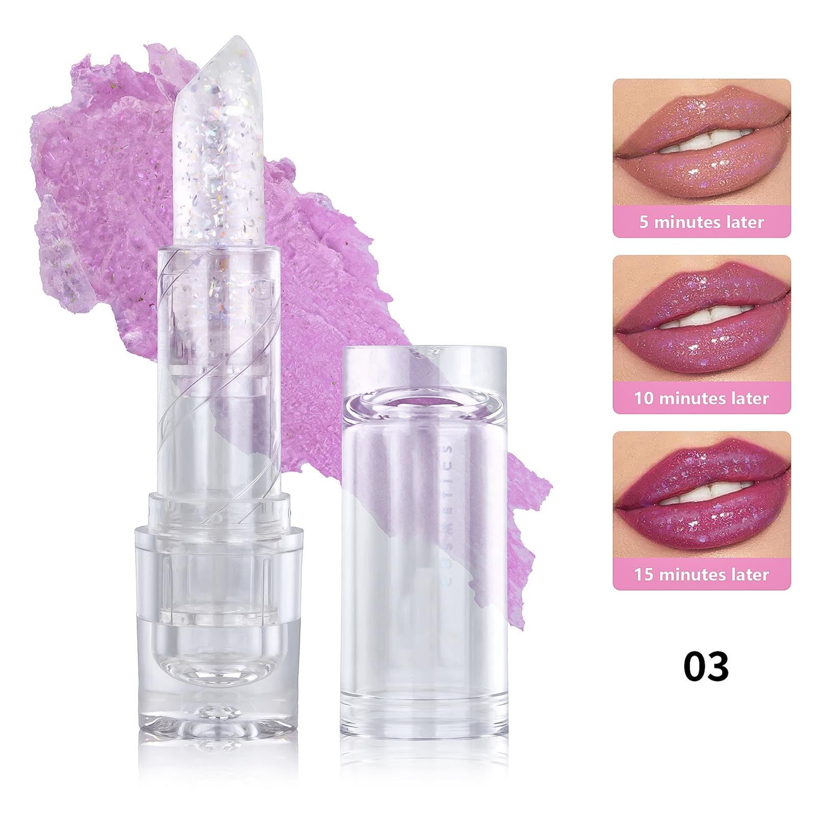 New！ 3 Color Temperature Change Lipstick Set Flash Anti Drying and Long ...