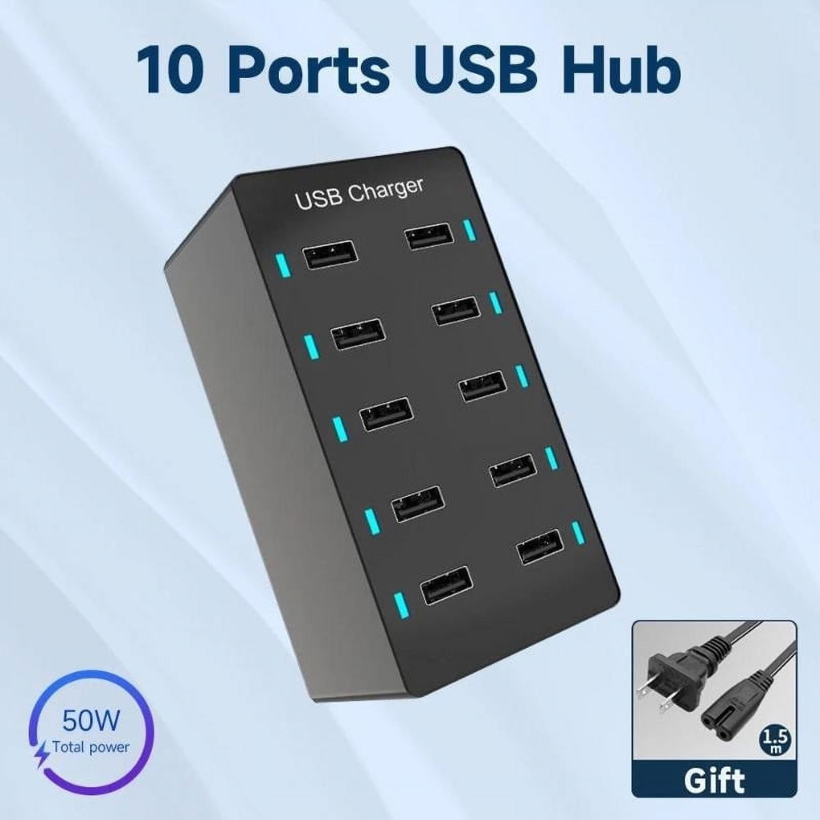 New 3 Colour 10 Ports Wall Charger 50W 10-Port Desktop USB Rapid ...