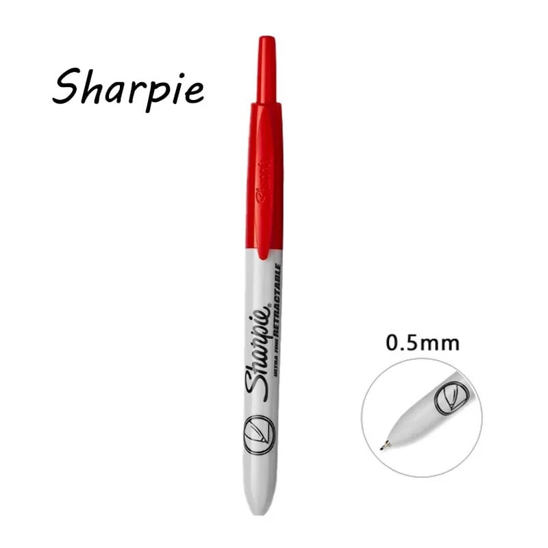 New 3 Colour Sharpie Retractable Push Marker Pen 0.5mm An 1-2mm Art ...