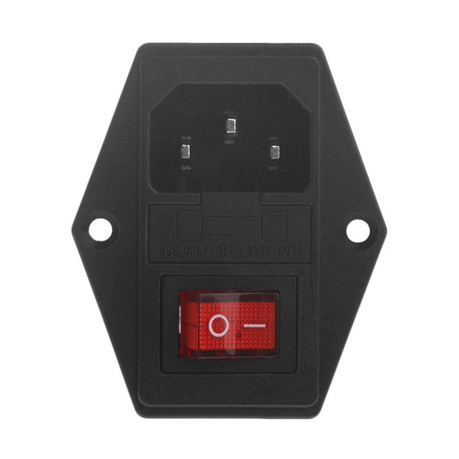 New 3 Pin Iec320 C14 Ac Inlet Male Plug Power Socket With Fuse Switch ...