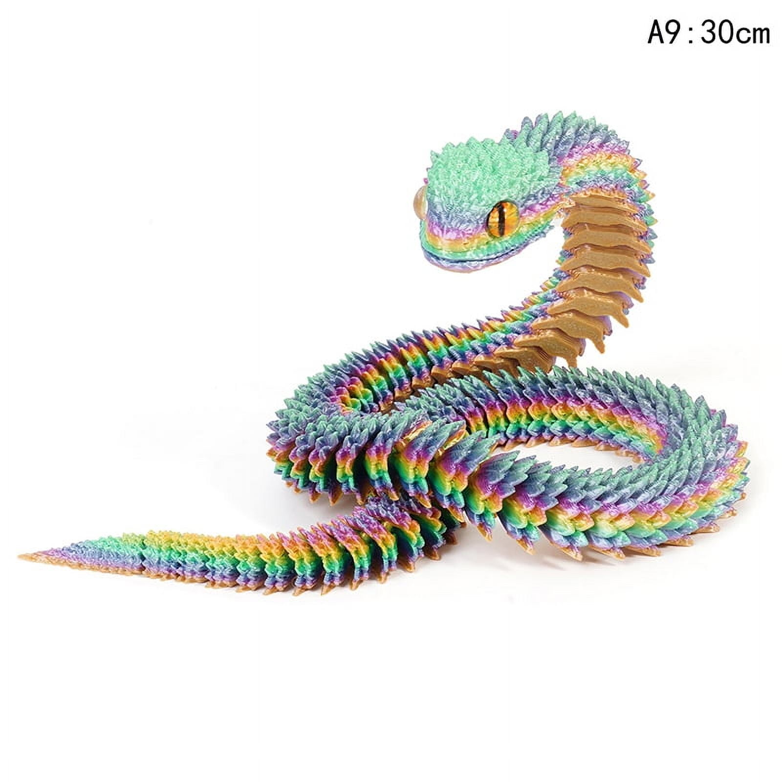 New 30cm 3D Printed Snake Figurine 3D Printed Animals Desk Accessories ...