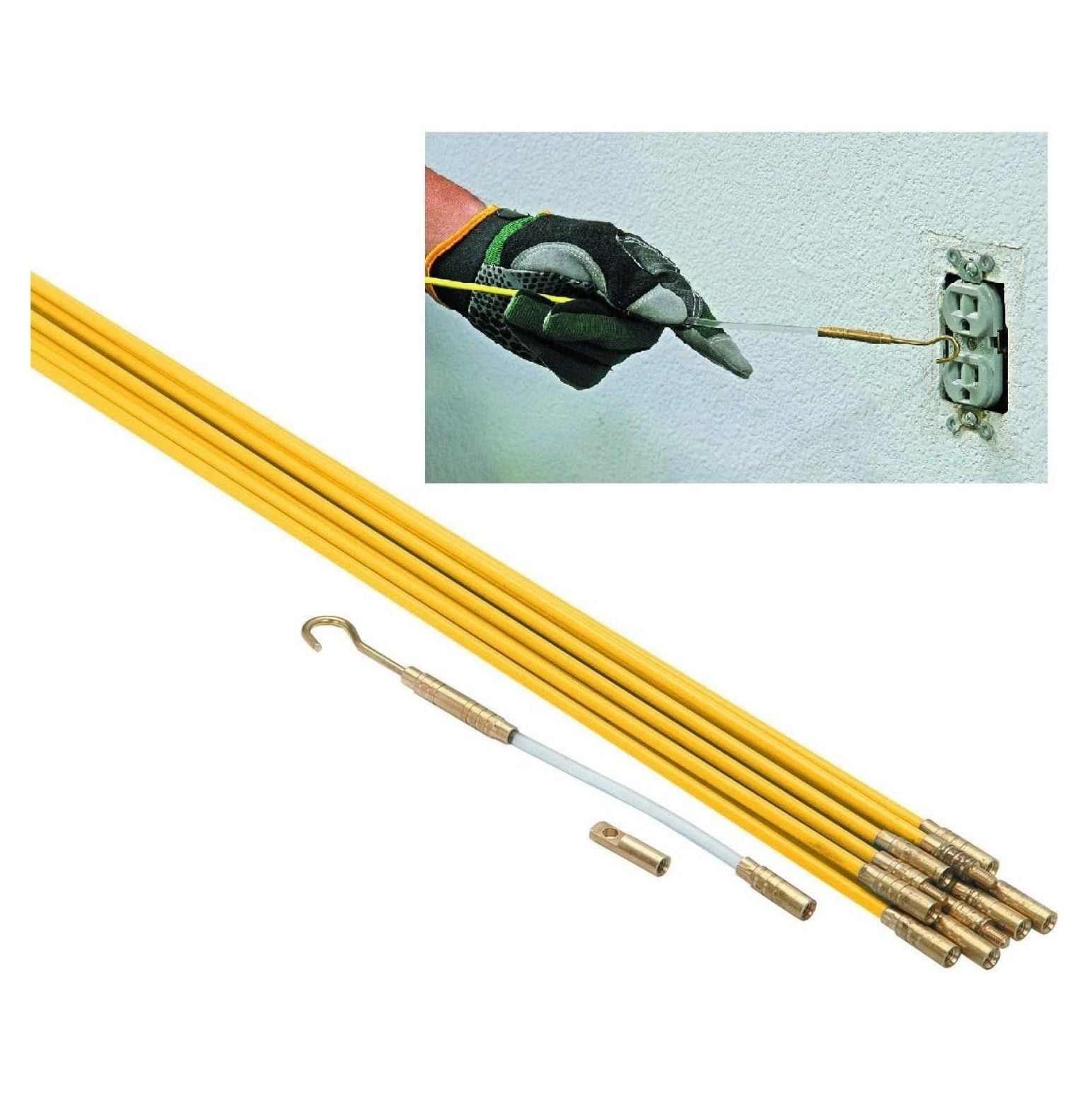 New 33 Ft. x 3/16 in. Brass Connectors Fiberglass Wire Run Kit Running ...