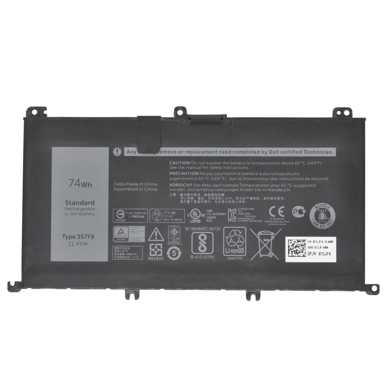 New 357F9 Battery 11.1V 74Wh for Dell Inspiron 7000 Gaming 15 7566 7567 ...