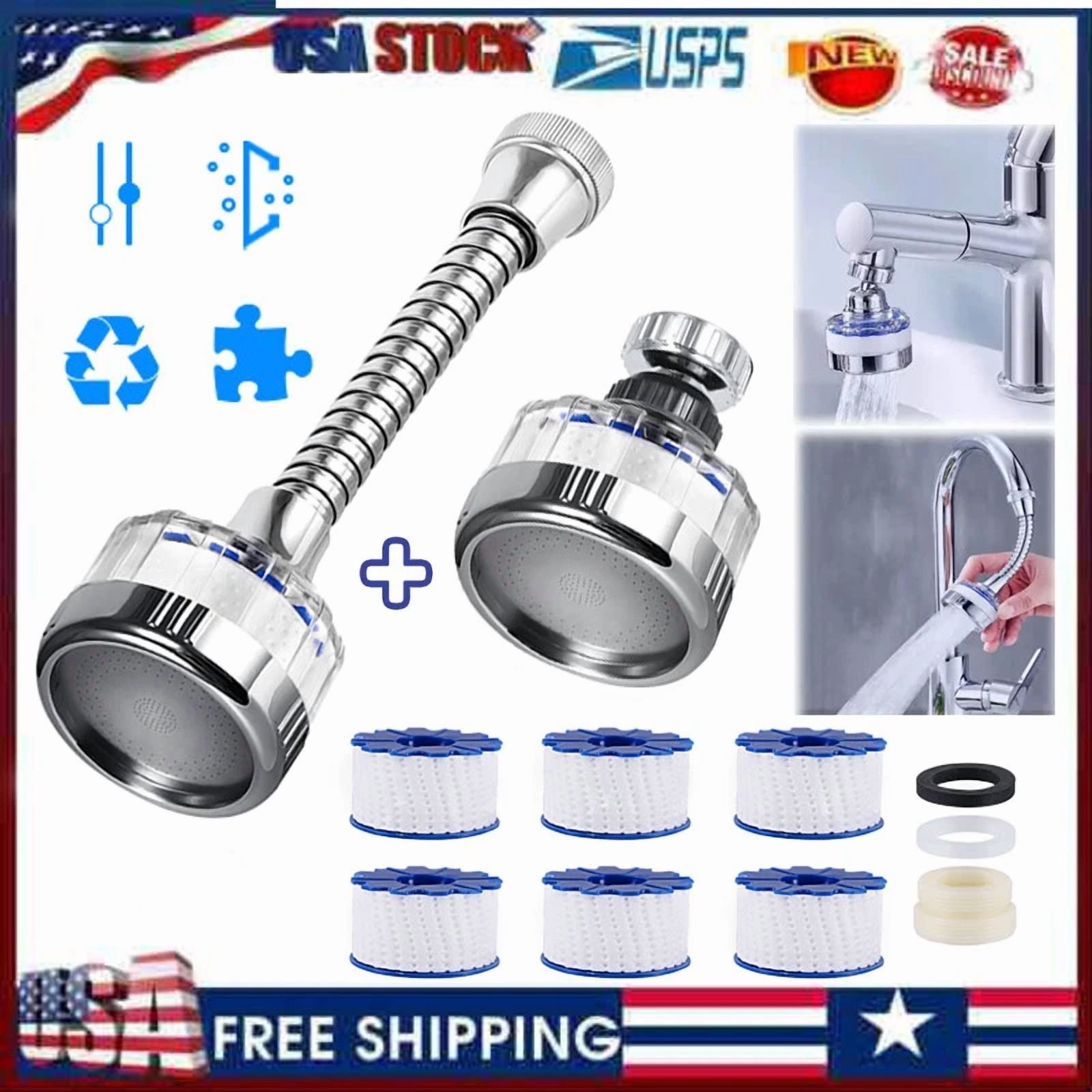 New 360° Faucet Water Filter Tap Filtration Kitchen Sink Mount Purifier ...