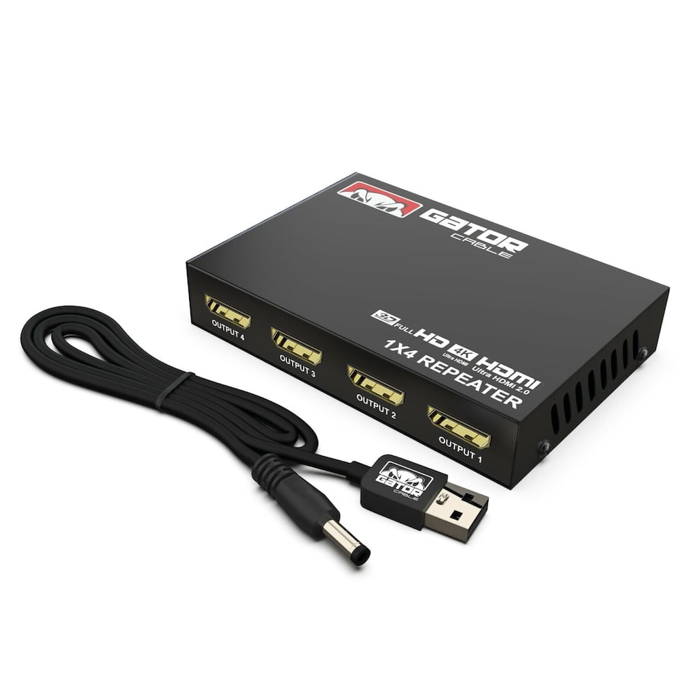 New 3D 1 in 4 Out 4K HDMI 2.0 Cable Repeater Mirror Splitter Amplifier ...